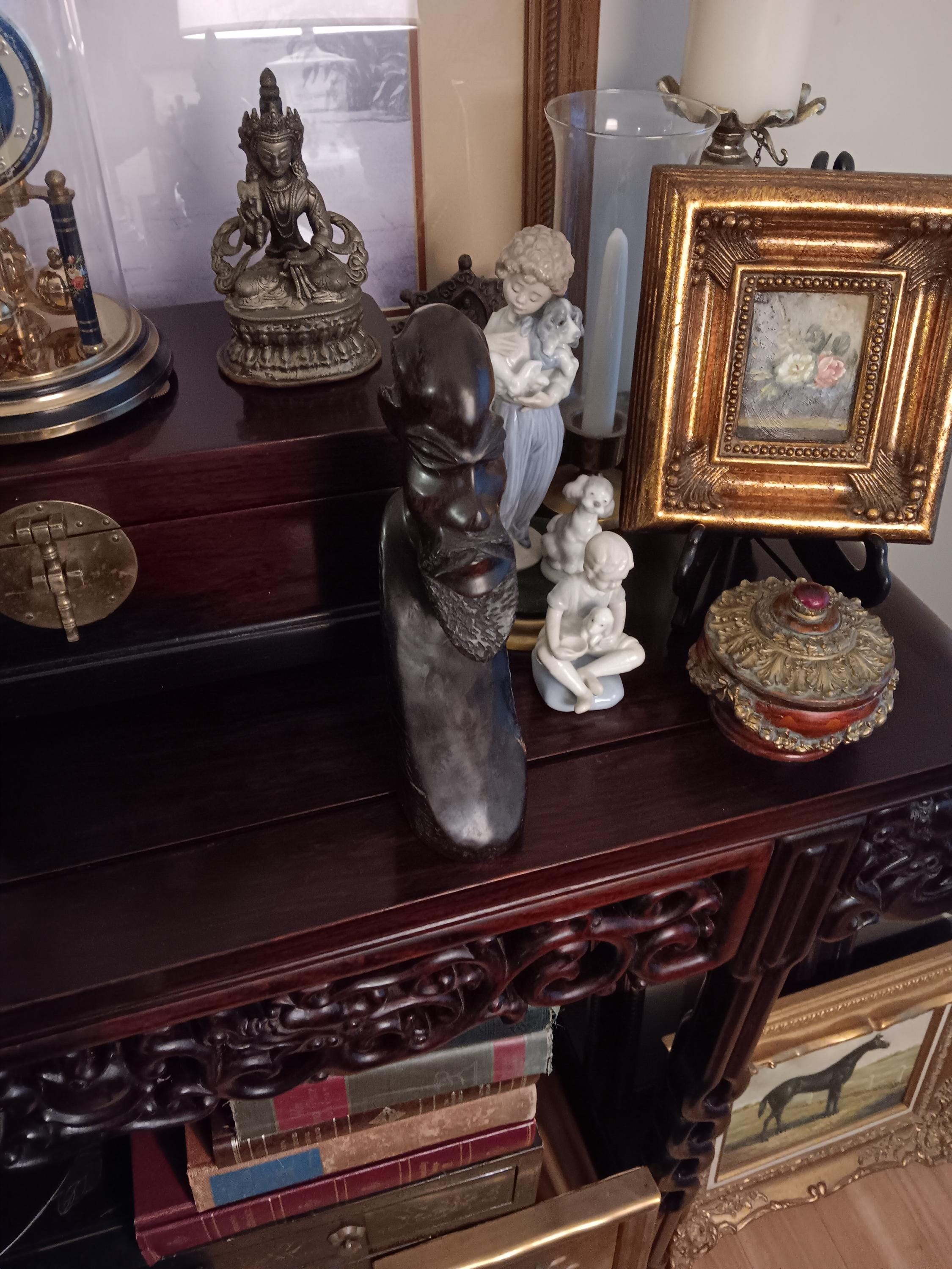 Vintage African Sculpture Wood Carving Hand Carved African Old Man With ...