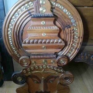 Wooden Brass India Kathakali Wall Mask Wall Art Home Decor Wood Carving ...