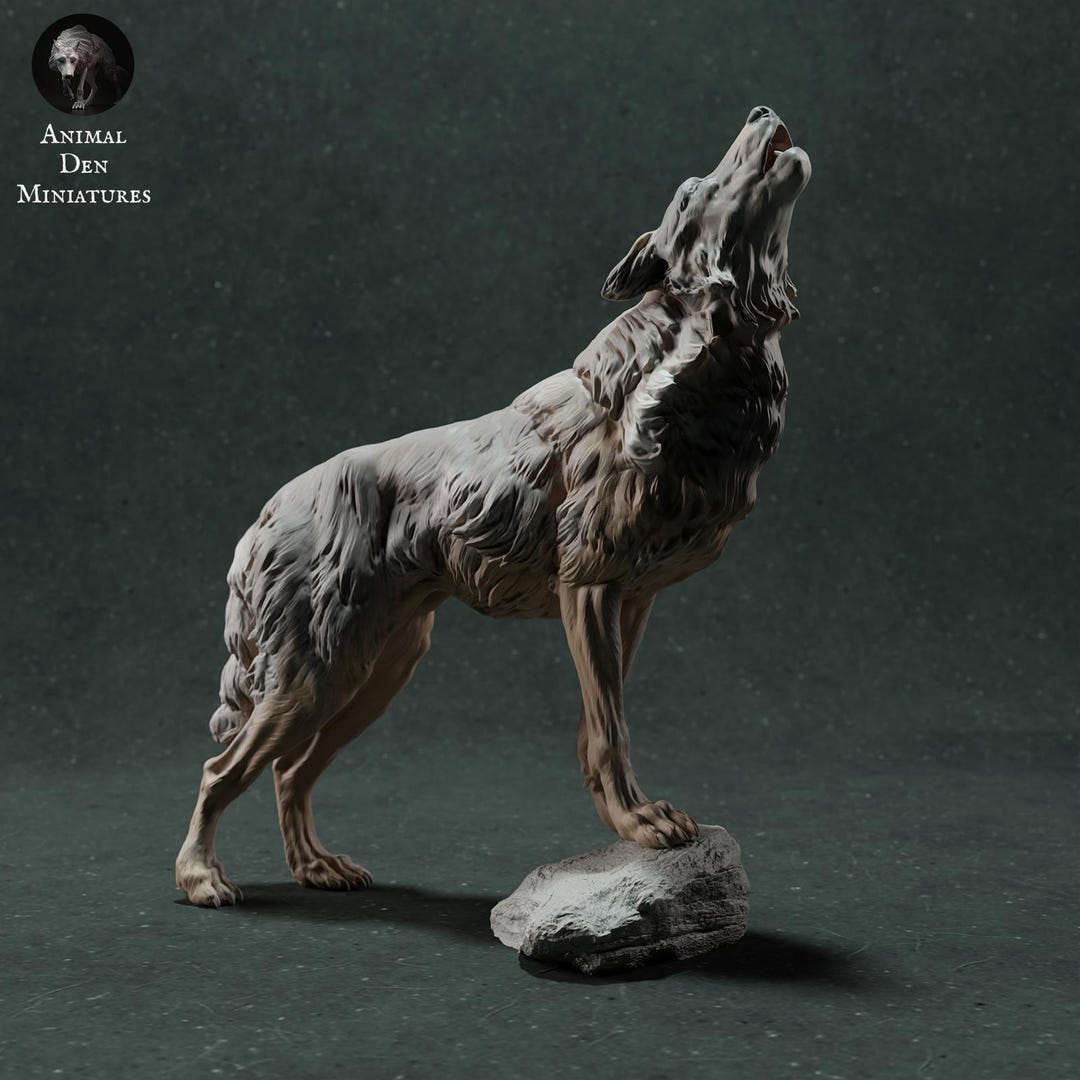 Iberian Wolf Howling by Animal Den Miniatures Animals Collectable ...