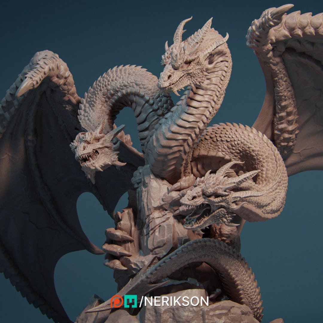 Zmei the Three-headed-dragon by Nerikson Pathfinder RESIN Fantasy D&D ...