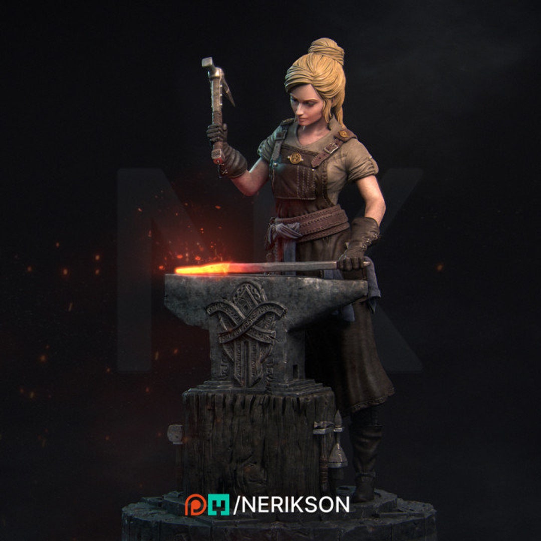 Lara the Blacksmith |75mm|140mm |nerikson | Pathfinder | RESIN ...