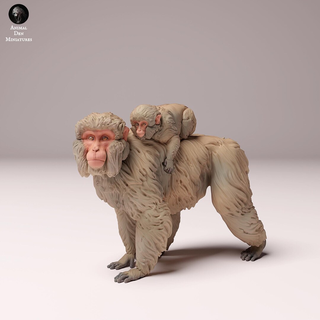 Japanese Macaque Female and Infant by Animal Den Miniatures Animals ...