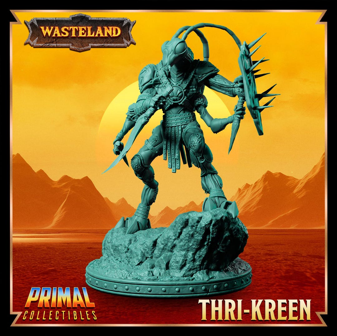 Thri-kreen Wasteland Primal Collectables Pathfinder RESIN fantasy D&D ...