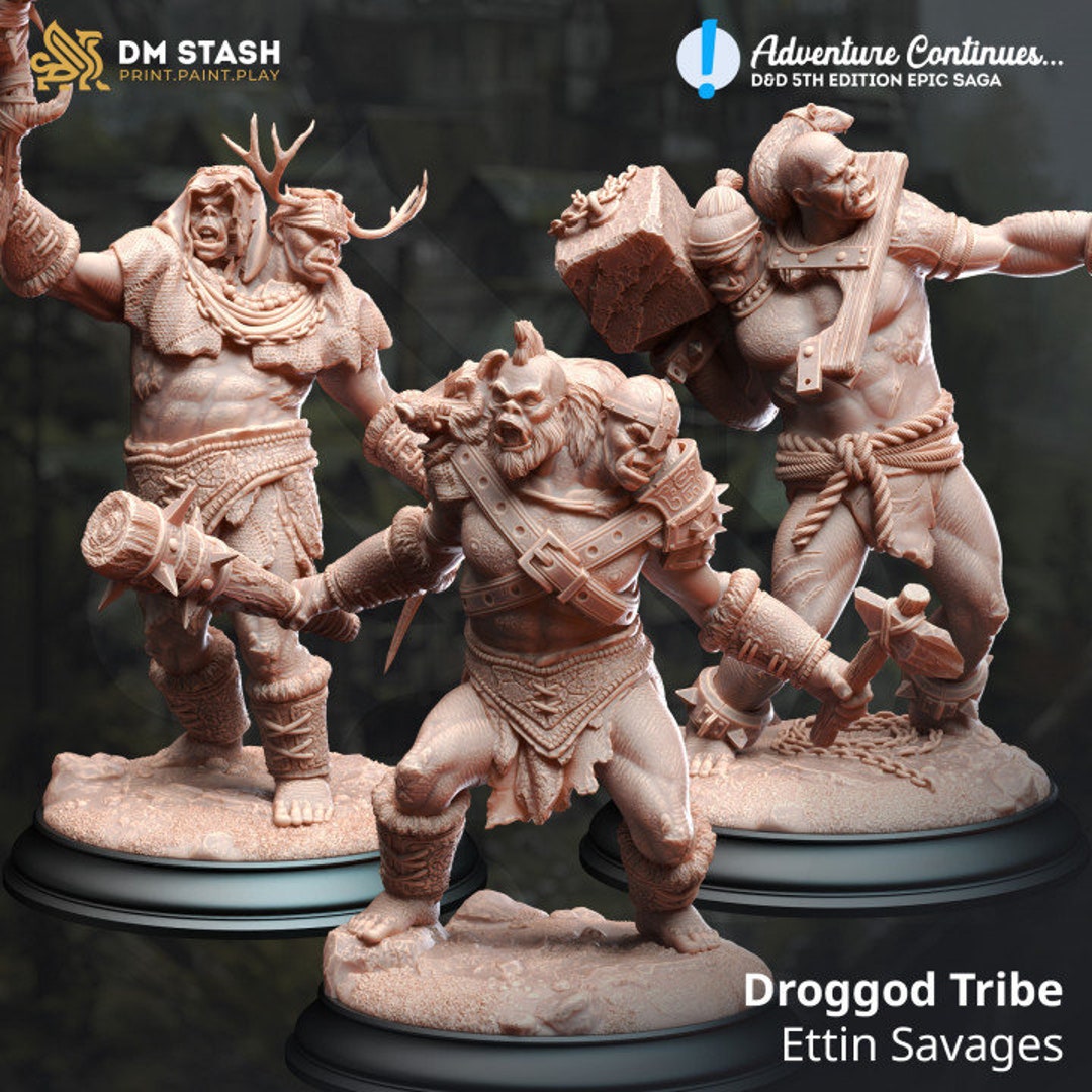 Ettin Savages Droggod Tribe DM Stash Pathfinder RESIN Fantasy D&D RPG ...