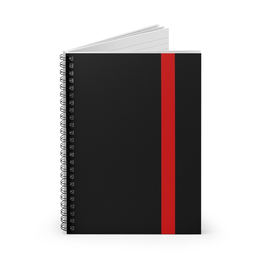 Thin Red Line Vertical Spiral Notebook Ruled Line - Etsy