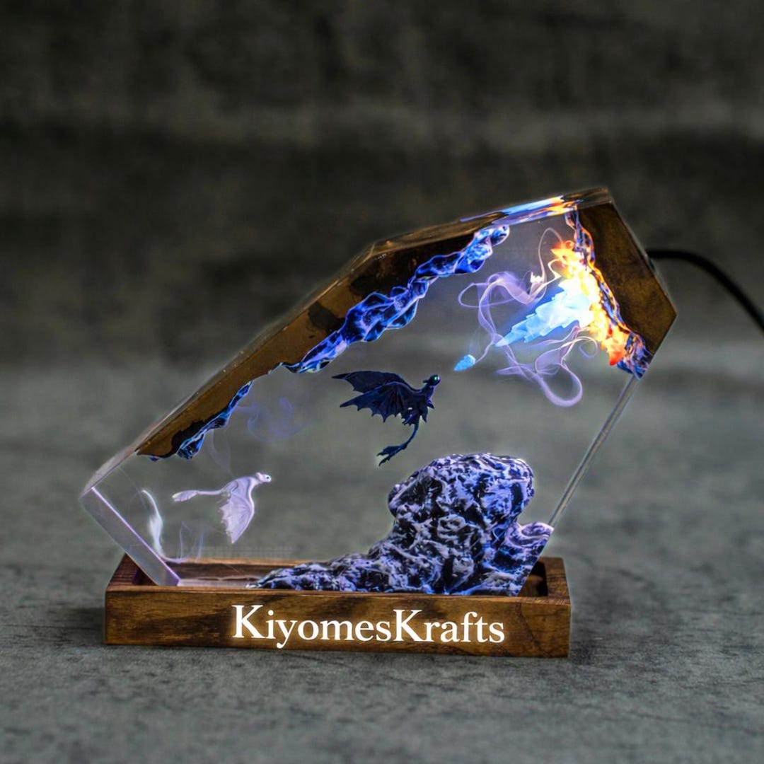 How to Train Your Dragon Lamp | Toothless Light Fury Resin Night Light ...