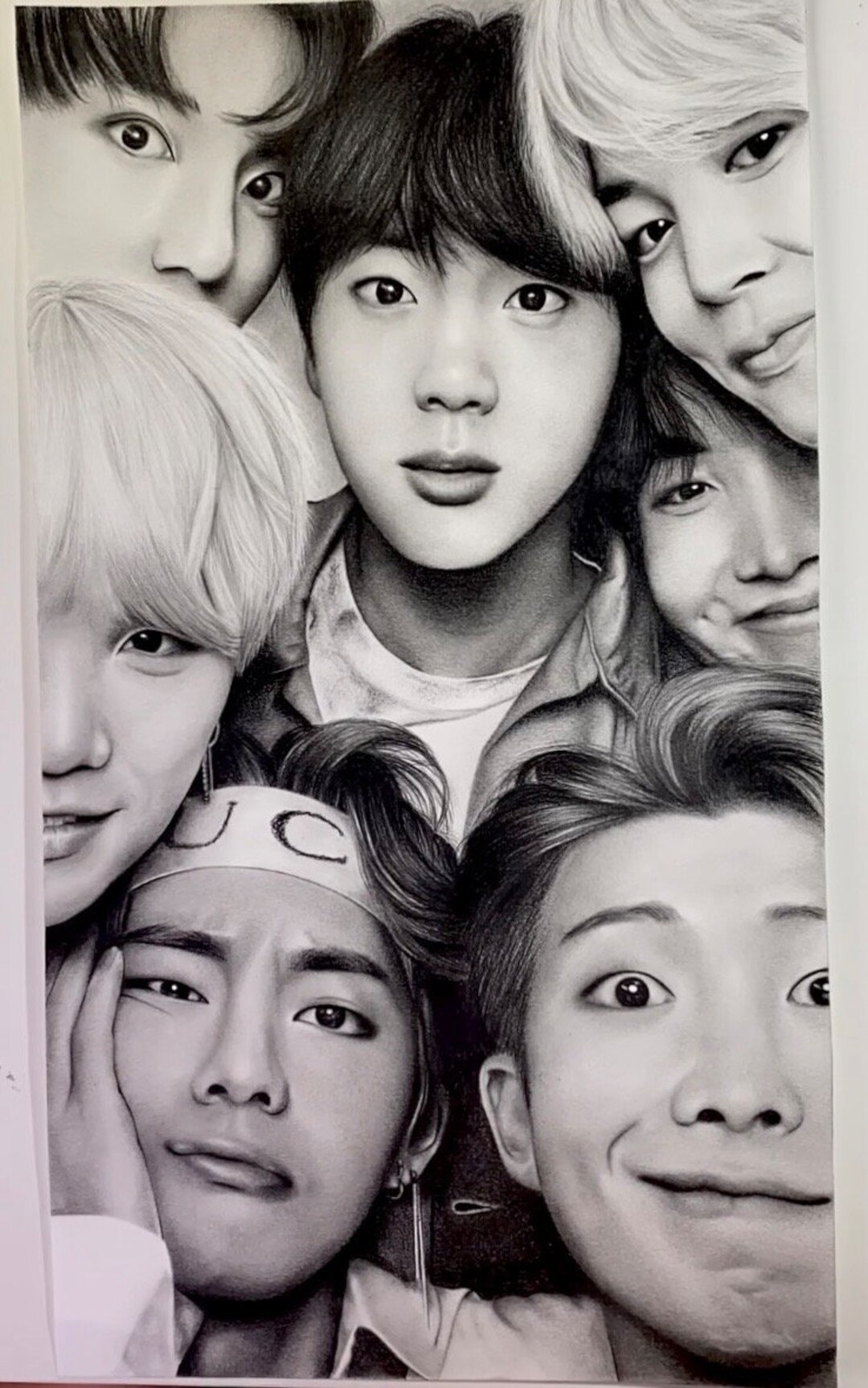 Bts Ot7 Pencil Drawing - Etsy