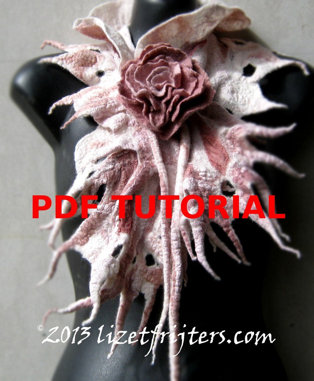 Nuno Felt PDF Tutorial Pattern ENGLISH ONLY Wet Felted Scarflette With ...