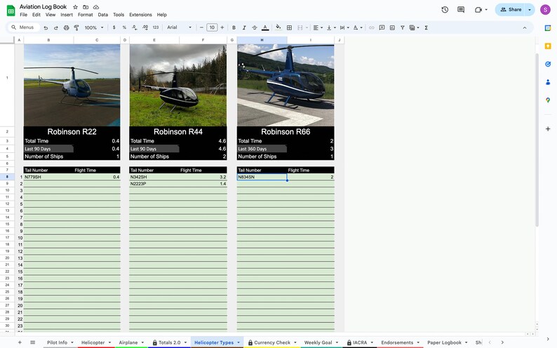 Digital Pilot Log Book - Etsy