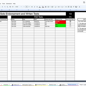 Digital Pilot Log Book - Etsy