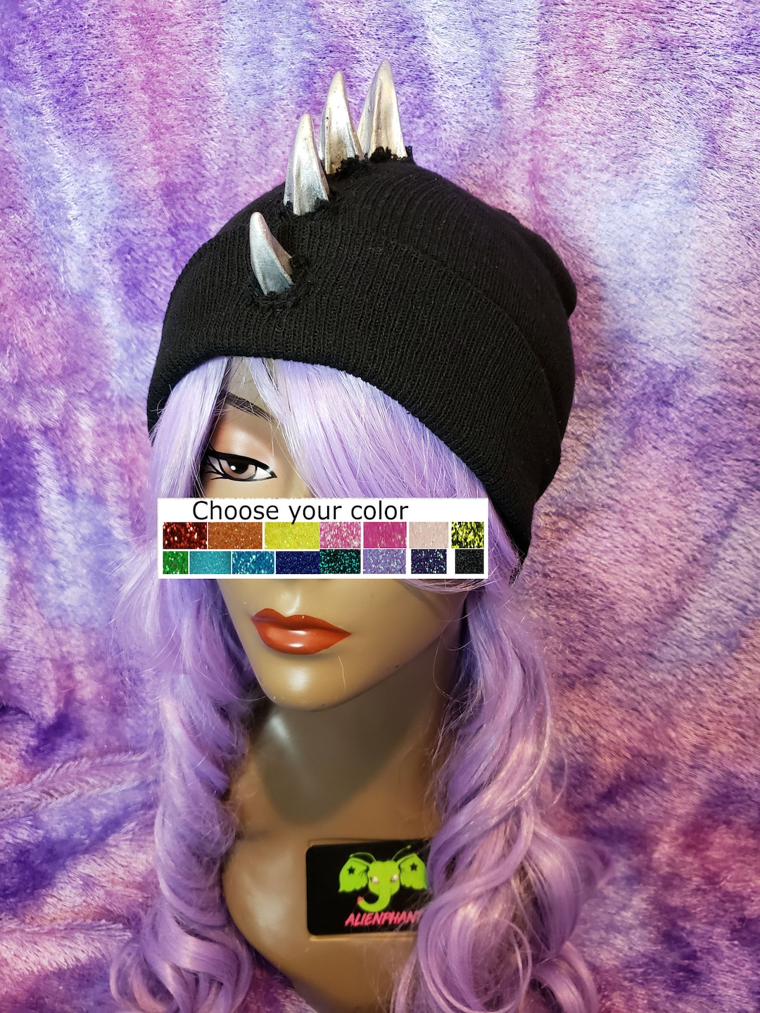 MADE TO ORDER Mohawk Beanie Dinosaur Beanie Choose Your Own Color Horns ...