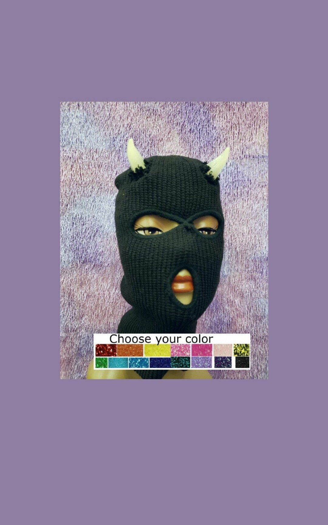 MADE TO ORDER Ski Mask Pick Your Color Horns - Etsy UK