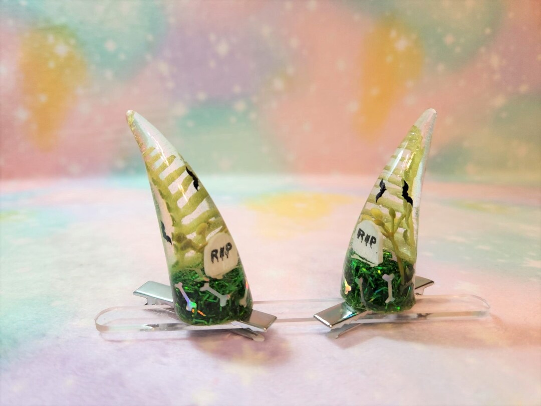 Graveyard Small Oni Horn Clip on Made to Order - Etsy