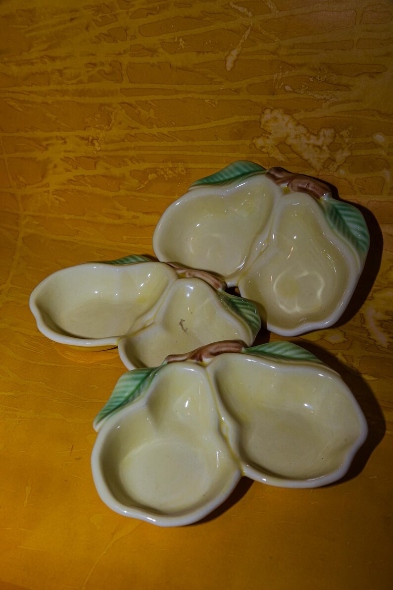 Vintage Set of Three Pear-shaped Relish Dishes - Candy or Nut Dishes - Etsy