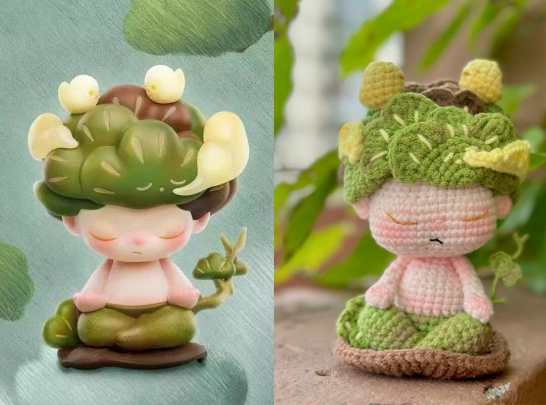 Crochet Meditation Dimoo Pop Mart, Amigurumi Dimoo Meditation, Handmade ...
