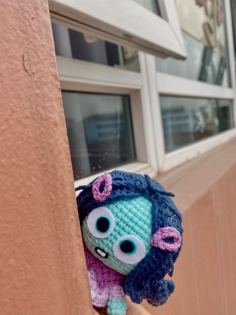 Crochet Mini Envy Inside Out, Envy Keychain Amigurumi Envy Keychain ...