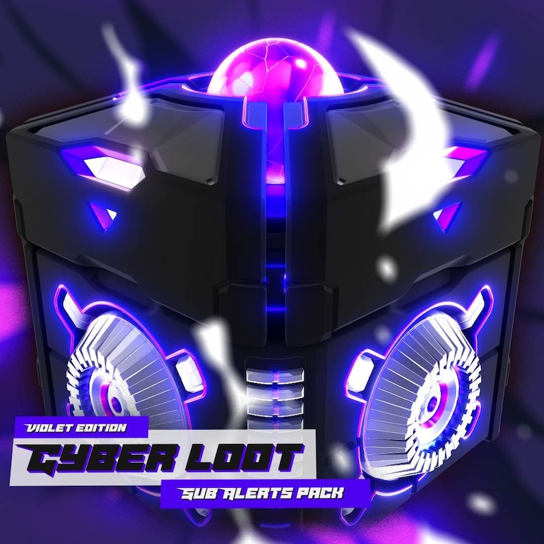 Cyber Loot Widget VIOLET | High-tech Stream Widget | Twitch Alerts ...