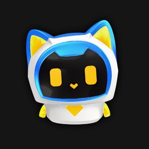 Neko Bot BLUE: Cyberpunk Robocat Twitch Stream Widget - Etsy