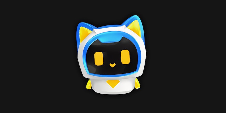 Neko Bot BLUE: Cyberpunk Robocat Twitch Stream Widget - Etsy