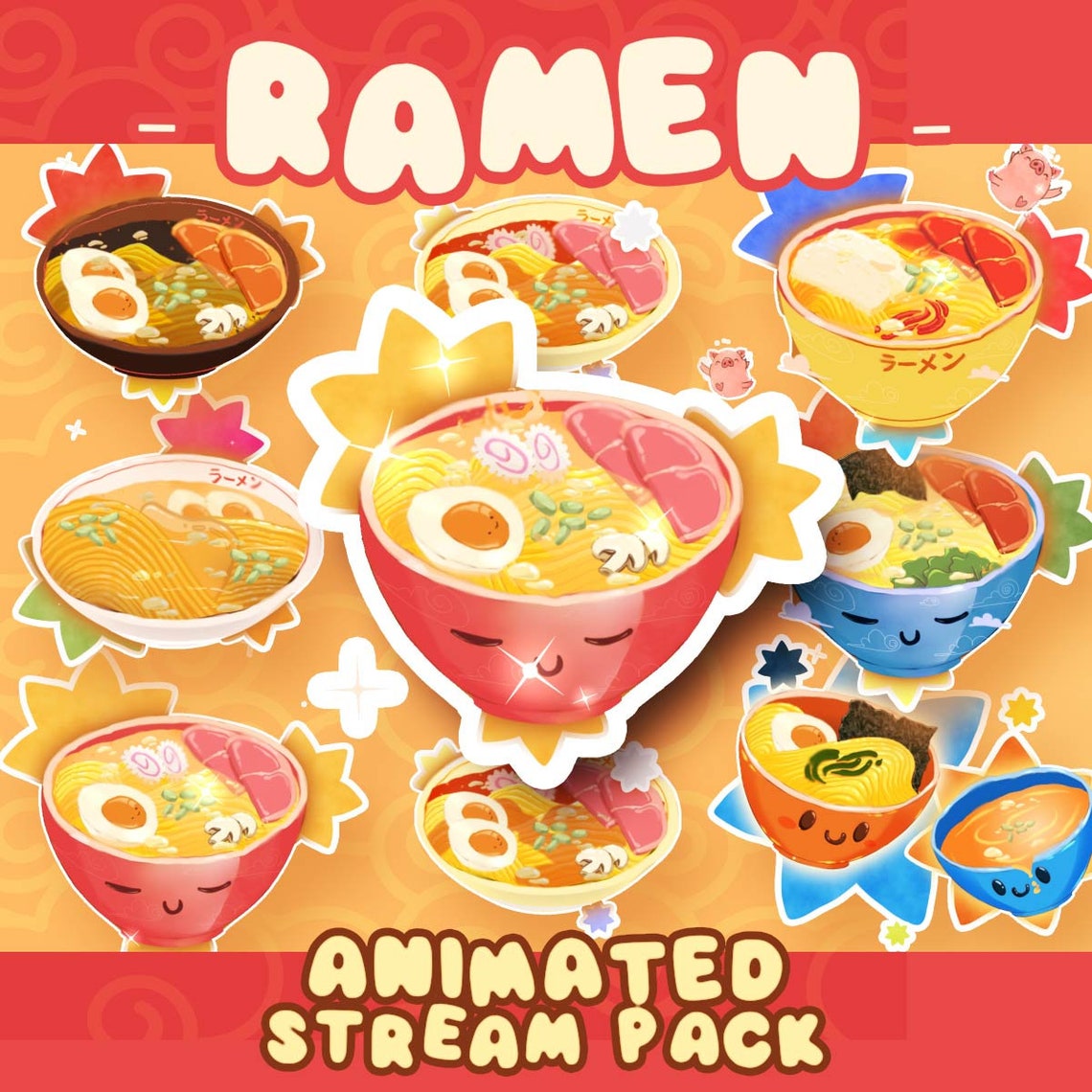 RAMEN Animated Stream Alerts Anime Ghibli Style Kawaii Japanese Food ...