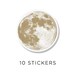 Full Moon Circle Stickers gold moon Pack of 10 For | Etsy