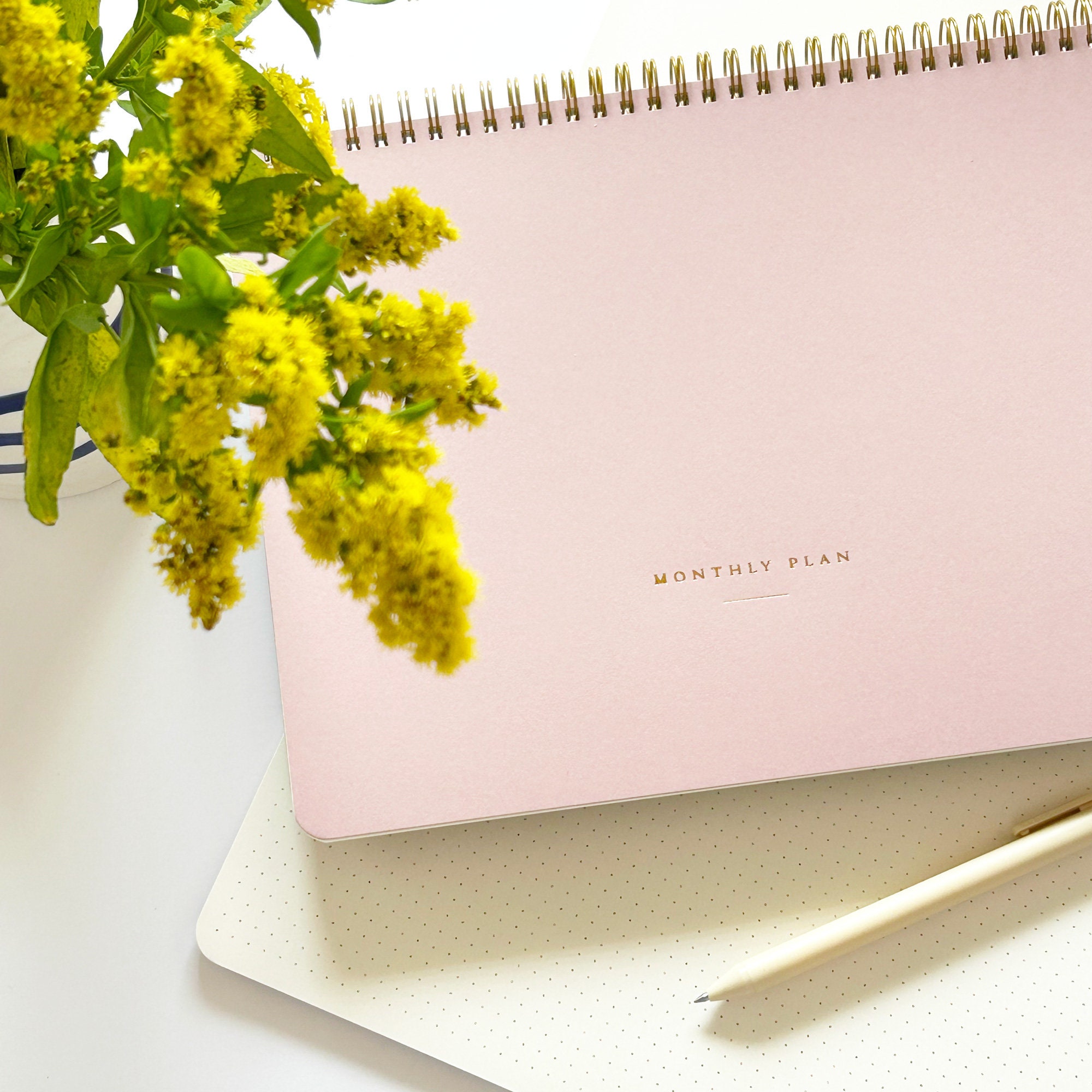 2 Year Monthly Planner With Notes | Undated | Gold Wire Bound Notebook ...