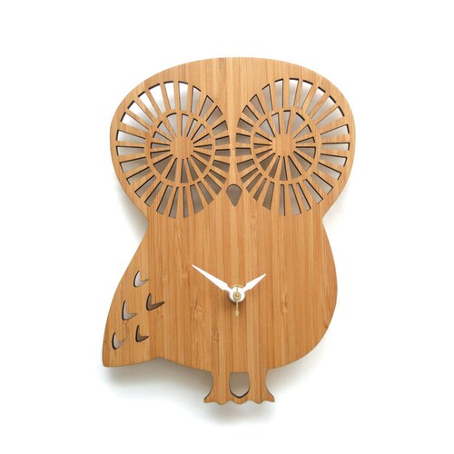 Owl Hand Drawing 1 Wall Clock Kids Nursery Room Teens Room | Etsy