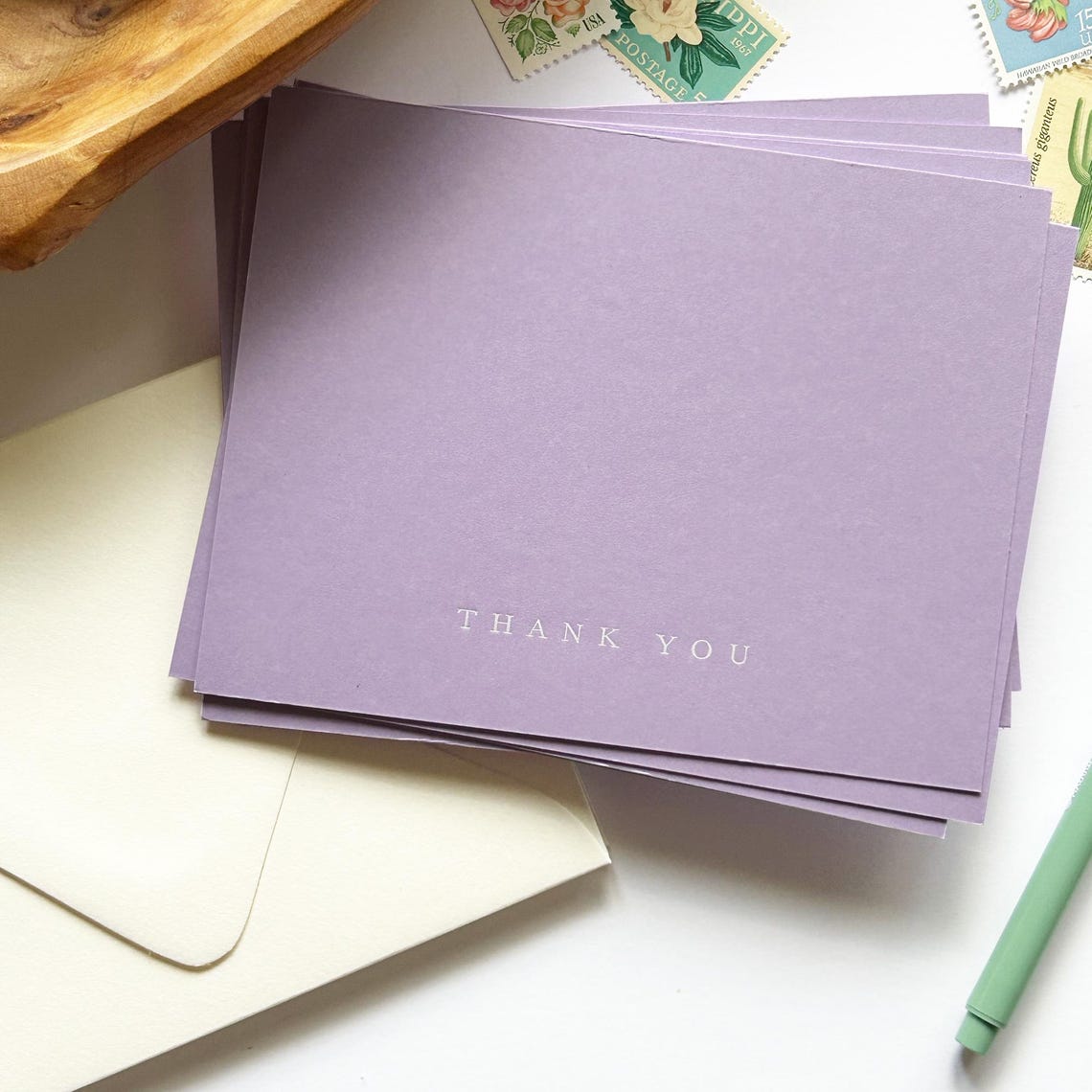 Foil Stamped Thank You Note Cards: Serif Style, Set of 6 - Etsy