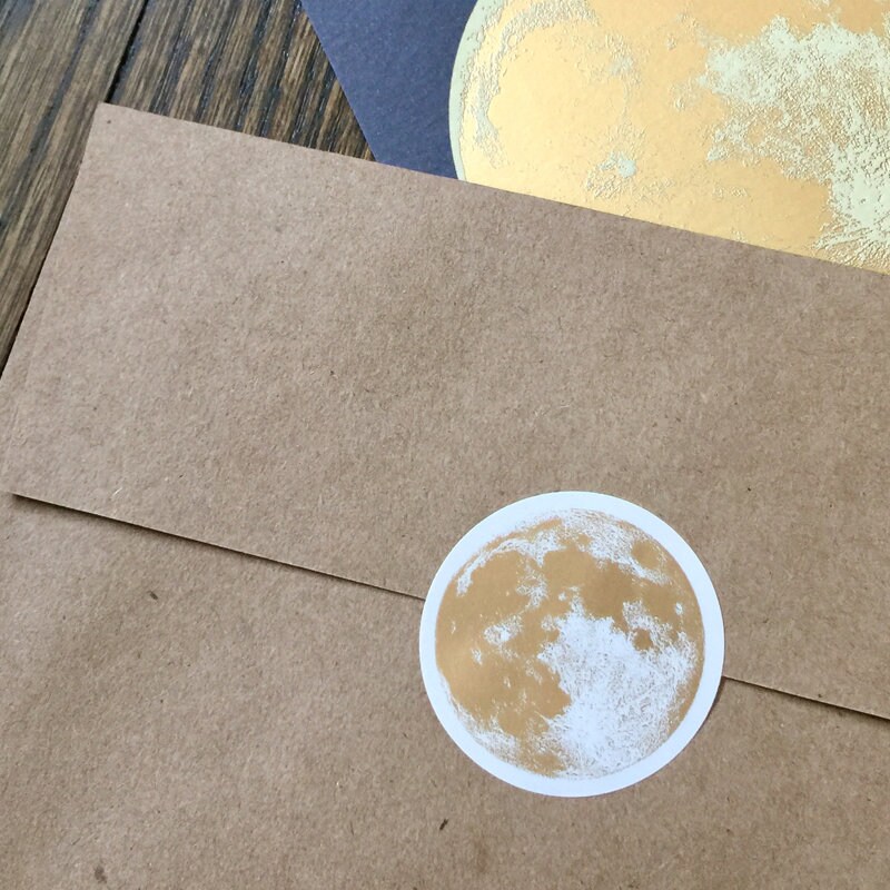 Full Moon Circle Stickers gold moon Pack of 10 For | Etsy