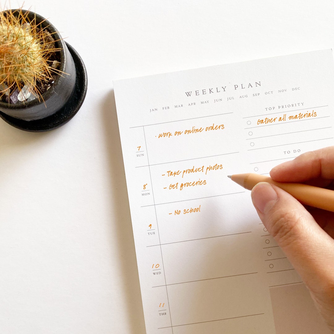 Weekly Planner Notepad: Undated To-do List Organizer, 50 Sheets, 5.5" X ...