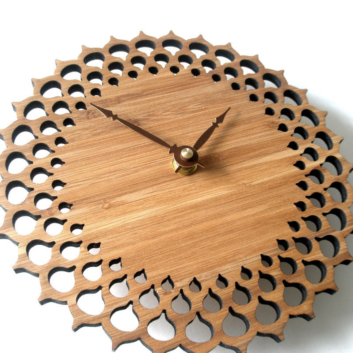 Geometric Circle Wall Clock Gift for Home Wood Decor Lace - Etsy