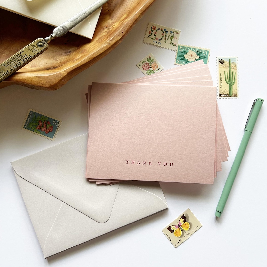 Foil Stamped Thank You Note Cards: Serif Style, Set of 6 - Etsy