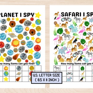 Themed I Spy Game Printable Activity for Kids Preschool Kindergarten ...