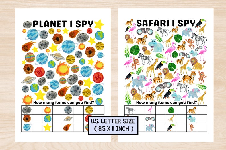 Themed I Spy Game Printable Activity for Kids Preschool Kindergarten ...