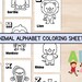 Printable Animal Alphabet Coloring Pages ABC Worksheets Preschool ...