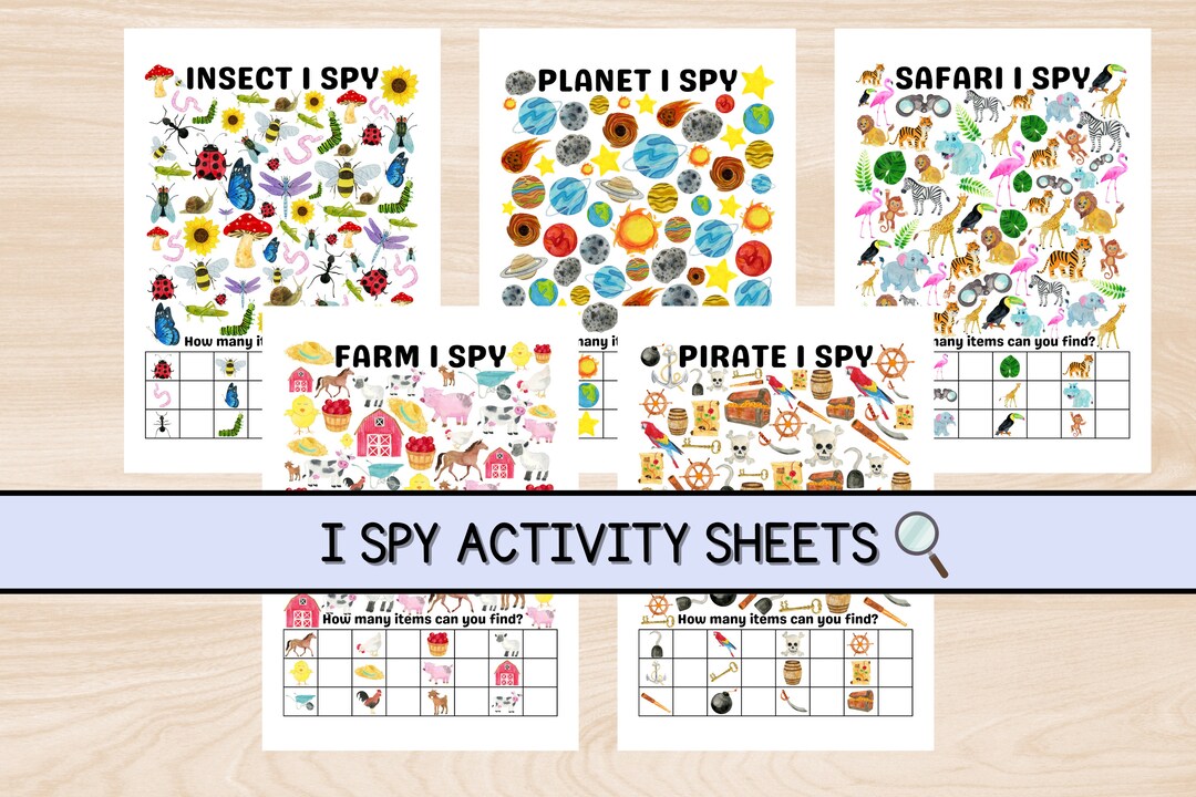 Themed I Spy Game Printable Activity for Kids Preschool Kindergarten ...