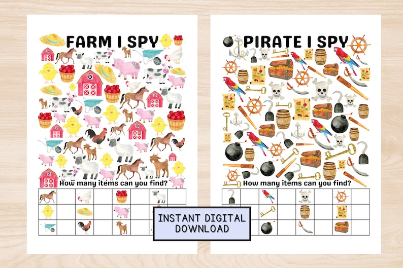 Themed I Spy Game Printable Activity for Kids Preschool Kindergarten ...