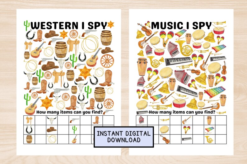 Themed I Spy Game Printable Activity for Kids Preschool Kindergarten ...