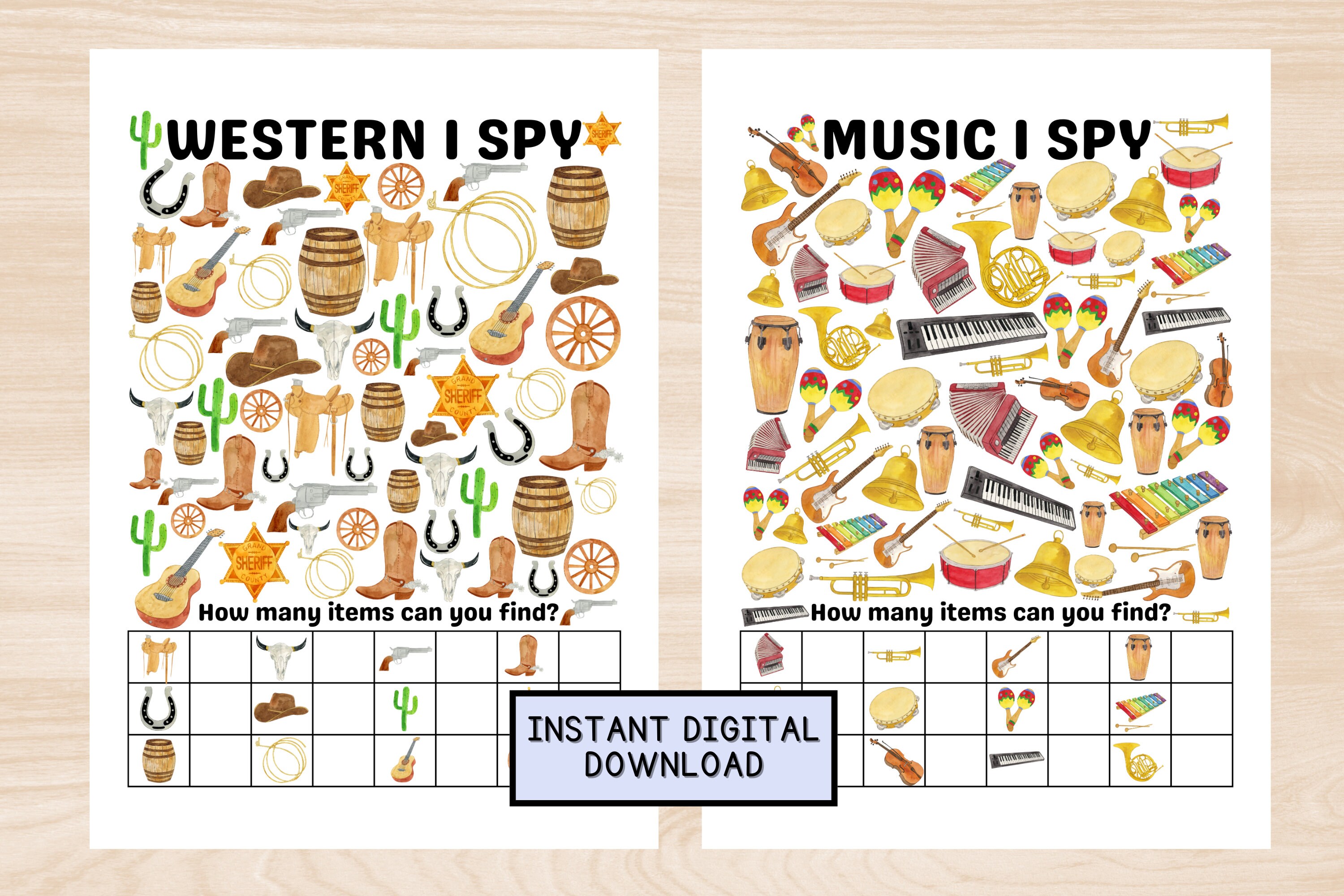 Themed I Spy Game Printable Activity for Kids Preschool Kindergarten ...