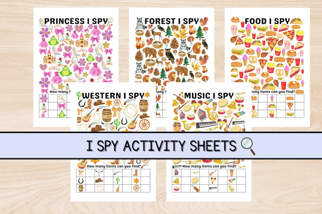 Themed I Spy Game Printable Activity for Kids Preschool Kindergarten ...