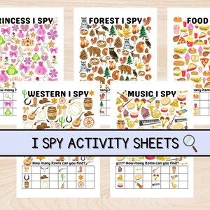 Themed I Spy Game Printable Activity for Kids Preschool Kindergarten ...