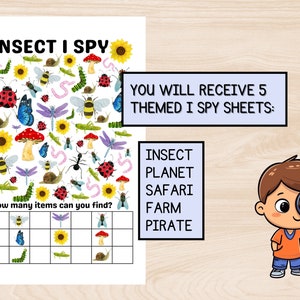 Themed I Spy Game Printable Activity for Kids Preschool Kindergarten ...