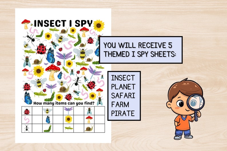 Themed I Spy Game Printable Activity for Kids Preschool Kindergarten ...