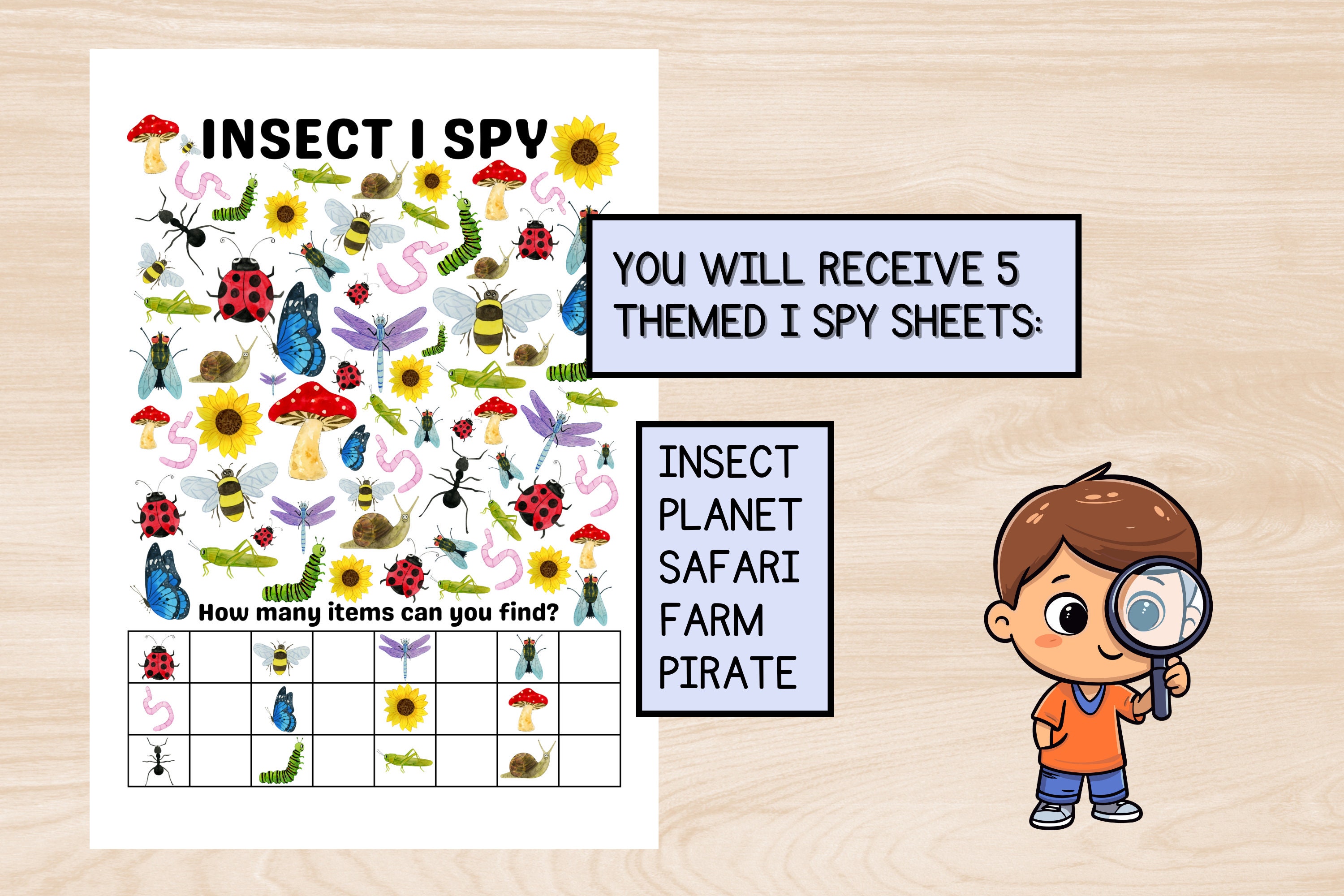 Themed I Spy Game Printable Activity for Kids Preschool Kindergarten ...