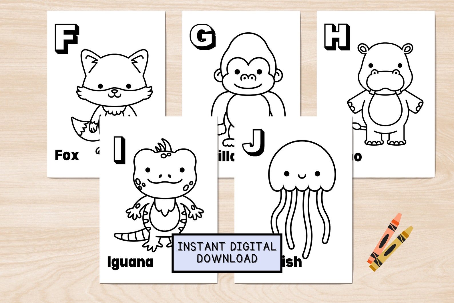 Printable Animal Alphabet Coloring Pages ABC Worksheets Preschool ...