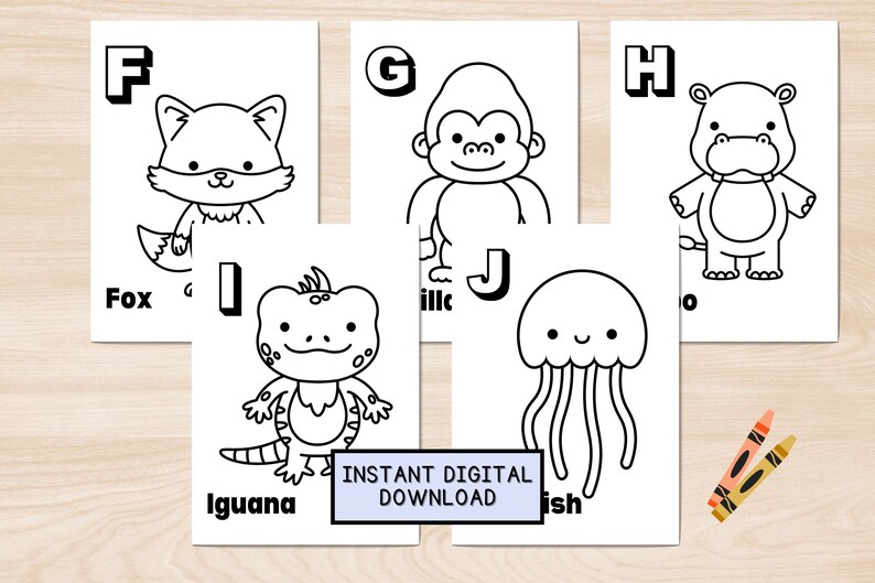 Printable Animal Alphabet Coloring Pages ABC Worksheets Preschool ...