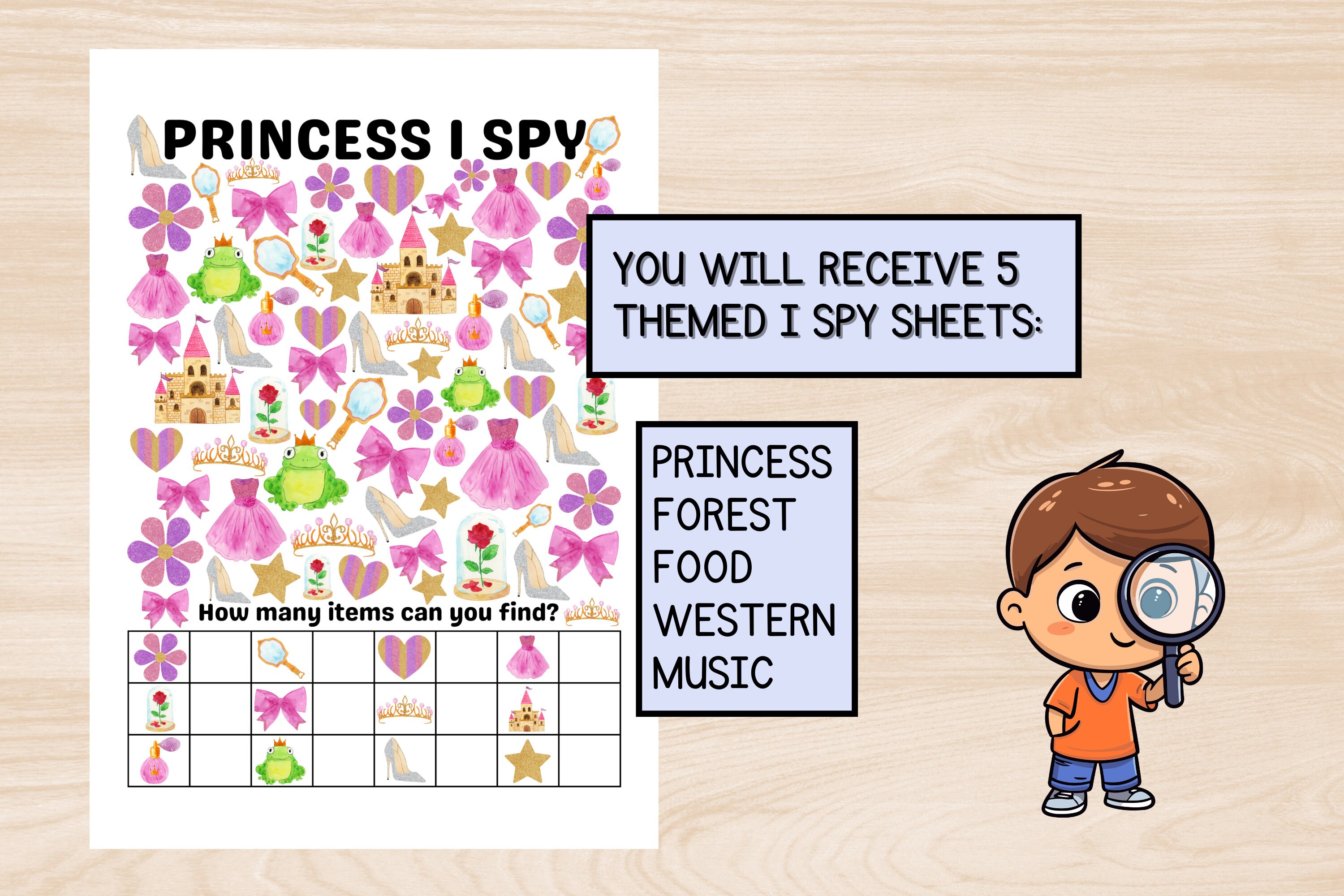 Themed I Spy Activity Sheets: Preschool & Kindergarten Learning ...