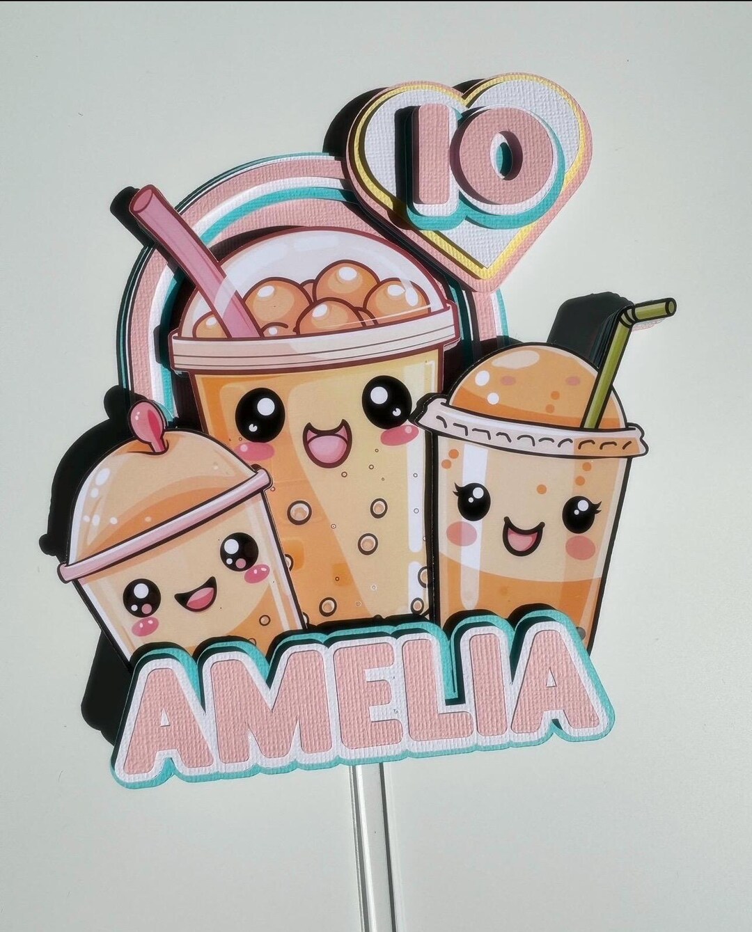 Bubble Tea Boba Cake Topper - Etsy