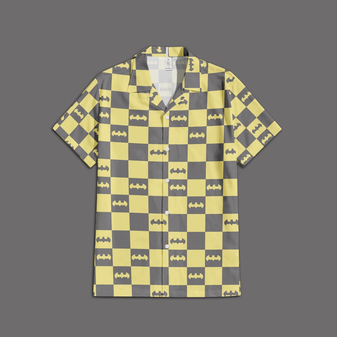 Batman Grid Shirt, Batman Symbol Hawaiian Shirt, the Dark Knight ...