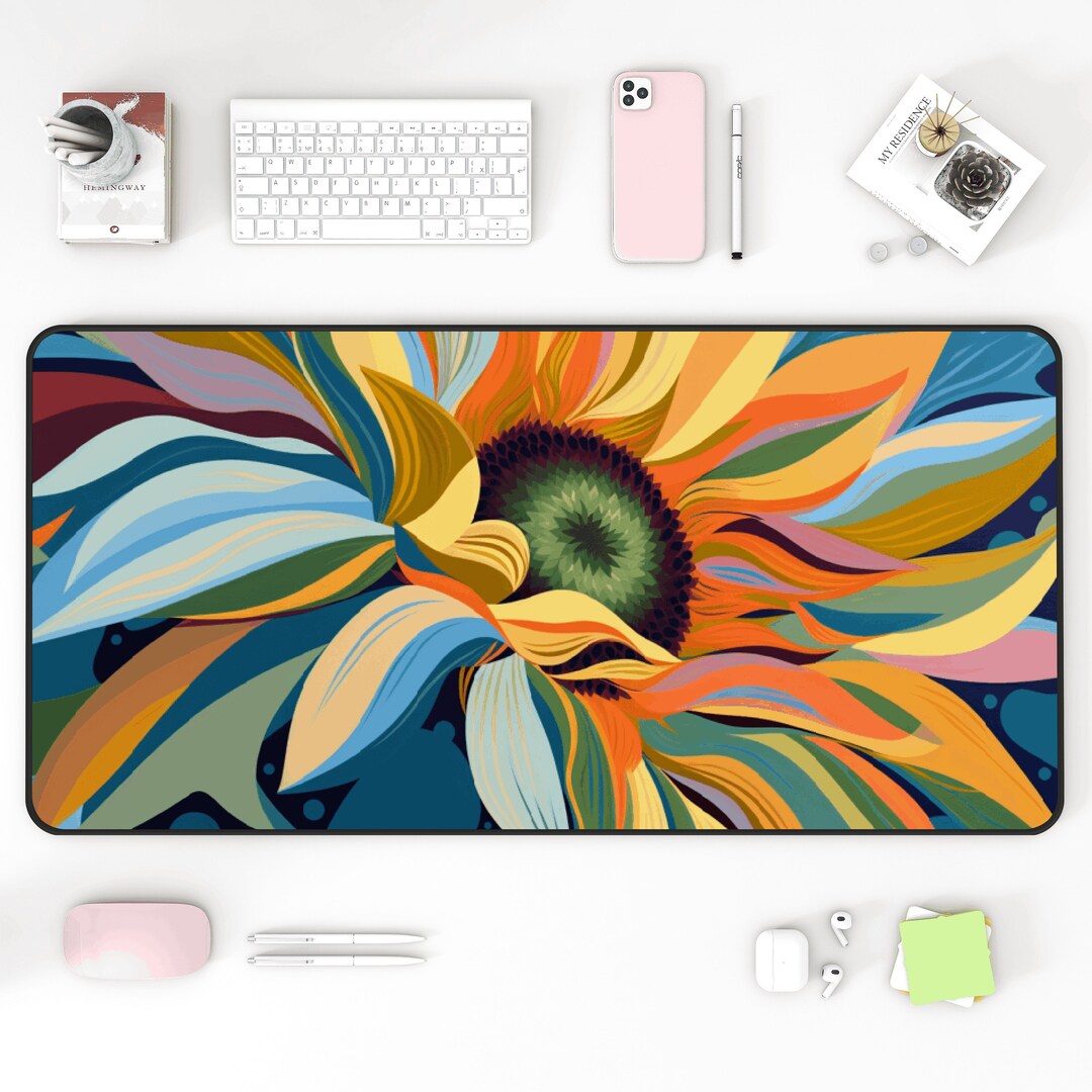 Sunflower Deskmat Large Mouse Pad Desk Accessories for Office Decor ...